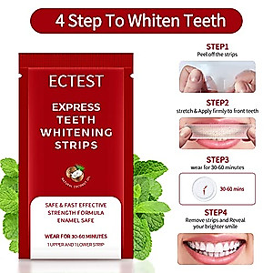 Teeth Whitening Strips for Teeth Sensitive, Professional Teeth Whitening Kit for Coffee Drinker, 28 Teeth Whitener Strips Coconut Flavor, 14 Treatments Easy to Use