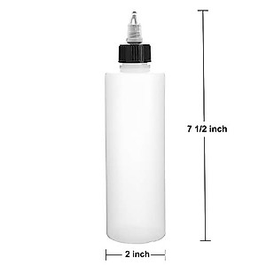 Bekith 16 Pack 8oz Plastic Squeeze Bottles with Twist Top Caps, Empty Boston Dispensing Bottles for Icing, Cookie Decorating, Sauces, Condiments, Arts and Crafts