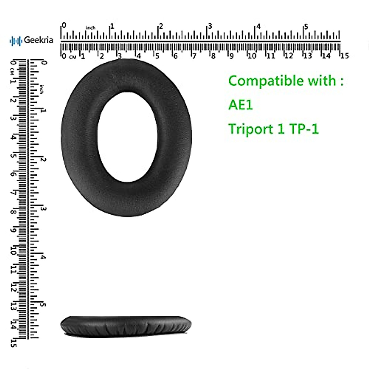 Geekria QuickFit Replacement Ear Pads for Bose AE1, Triport 1 TP-1 Headphones Ear Cushions, Headset Earpads, Ear Cups Cover Repair Parts (Black)