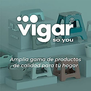 Vigar Compact Foldable Stool, 12-1/2 inches, Lightweight, 330-pound Capacity Non-Slip Folding Step Stool, Gray