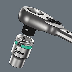 Wera 05004018001 8100 SA 8 Zyklop Metal Ratchet Set with Switch Lever, 1/4" Drive, Metric, 28 Pieces