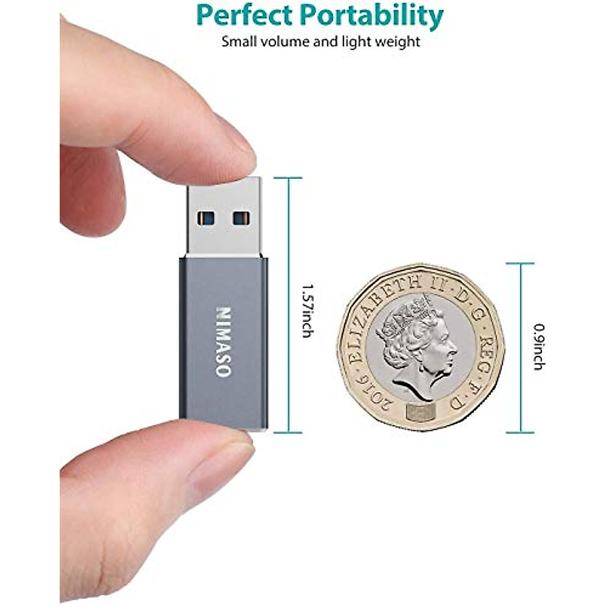 NIMASO USB C Female to USB Male Adapter 5Gbps, Type C to USB A Charger Cable Adapter,Fast Charging Converter Compatible with Power Bank,Laptops,Chargers,Samsung S20 S20+ Note 10,Google Pixel.