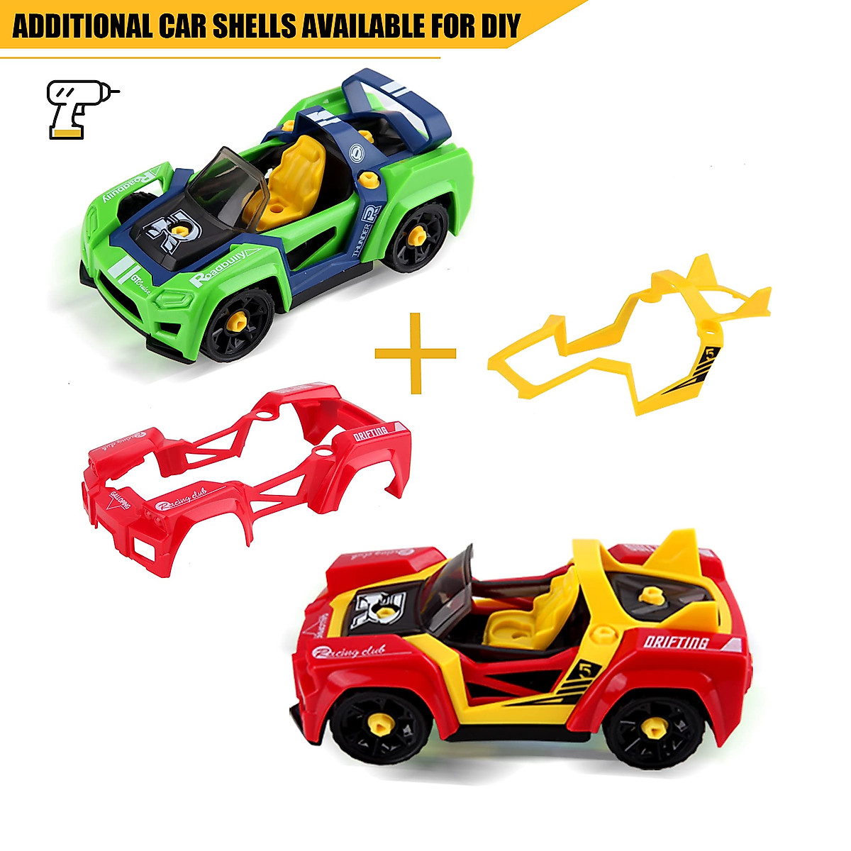 Minxuan Assembly Car Take Apart Race Car Toys for 6 7 8 Year Old Boy DIY STEM Gift Play Set -50PCS