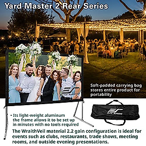 Elite Screens Yard Master 2, 100-inch Indoor Outdoor Portable Fast Folding Projector Screen w/ Stand 16:9, 8K 4K Ultra HD 3D Movie Theater Rear Projection , OMS100HR3 -US Based Company 2-YEAR WARRANTY