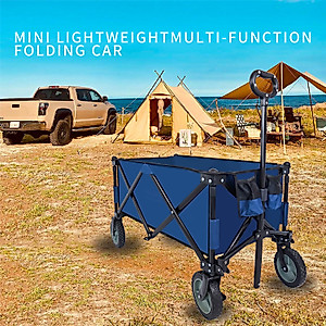 Collapsible Folding Wagon Heavy Duty Foldable Wagon Utility Cart for Garden, Camping, Grocery Cart, Beach Wagon Cart with Wheels