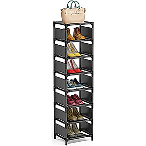 Tribesigns Vertical Shoe Rack, Narrow Shoe Shelf, Slim Shelf for Shoes, Thin Shoe Rack for Small Space, Tall Narrow Shoes Shelf