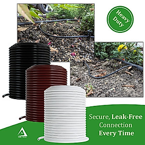 1/4 Drip Irrigation Tubing, 200 Feet, Flexible PVC Plastic Drip Irrigation Hose for Gardening, Misting, Hydroponics and DIY Landscape Garden Projects, Blank Distribution Tubing (200ft, White)