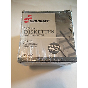 Skilcraft 3.5 Ibm Formatted Diskettes Double Sided High Density 25 Pack