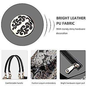 NICOLE & DORIS Patent Leather Handbags for Ladies Hobo Bag Stylish Tote Bag Women Shoulder Bags Exquisite Crossbody Bag Shopper Wedding Evening Bags Navy blue