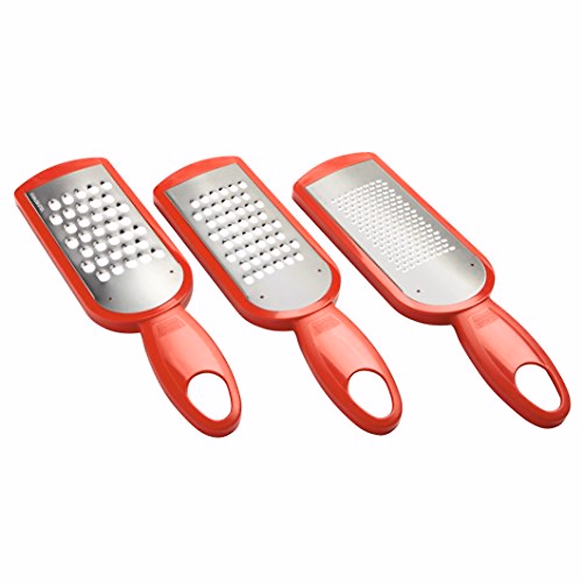 KUHN RIKON 20190 Swiss Grater Set of 3 with Storage Caddy, Red