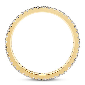 SAVEARTH DIAMONDS 1/2 ct.t.w Lab Created Moissanite Diamond Full Eternity Stackable Wedding Band Ring In 14k Yellow Gold Over Sterling Silver Jewelry For Women (VVS1 Clarity, 0.50Cttw)-9.5