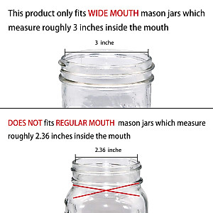 [Wide Mouth] Mason Jar Toothbrush Holder Lid - Rustproof 304 Stainless Steel - for Ball Mason Jar or Any Pint. 16oz. Jar - Farmhouse Decor Bathroom Accessories Set/2-Pack (Jars not Included) (Black)