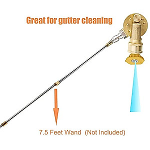 M MINGLE Gutter Cleaner Attachment, Pivoting Coupler for Pressure Washer Nozzle, 240 Degree Rotation, 1/4 Inch Quick Connect, 4500 PSI