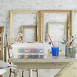 Ramddy 4 Packs 14 Quart Clear Latching Box, Plastic Storage Bin with Lid