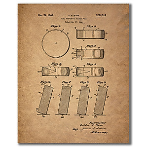 Hockey Patent Prints - Set Of 6 Vintage Wall Art Photos