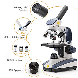 Swift Compound Monocular Microscope SW200DL Bundle with 50 Pre-Cleaned Blank Slides and 100 Glass Coverslips
