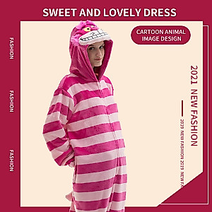 COSUSKET Fitted Unisex Adult Bear Onesie Pajamas, Halloween Flannel Women's Cosplay Animal One Piece Costume