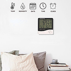 Mengshen Digital Hygrometer Thermometer, Indoor & Outdoor Temperature Monitor, Home Office Temp Humidity Gauge Meter - LCD Display, Battery Included - TH03