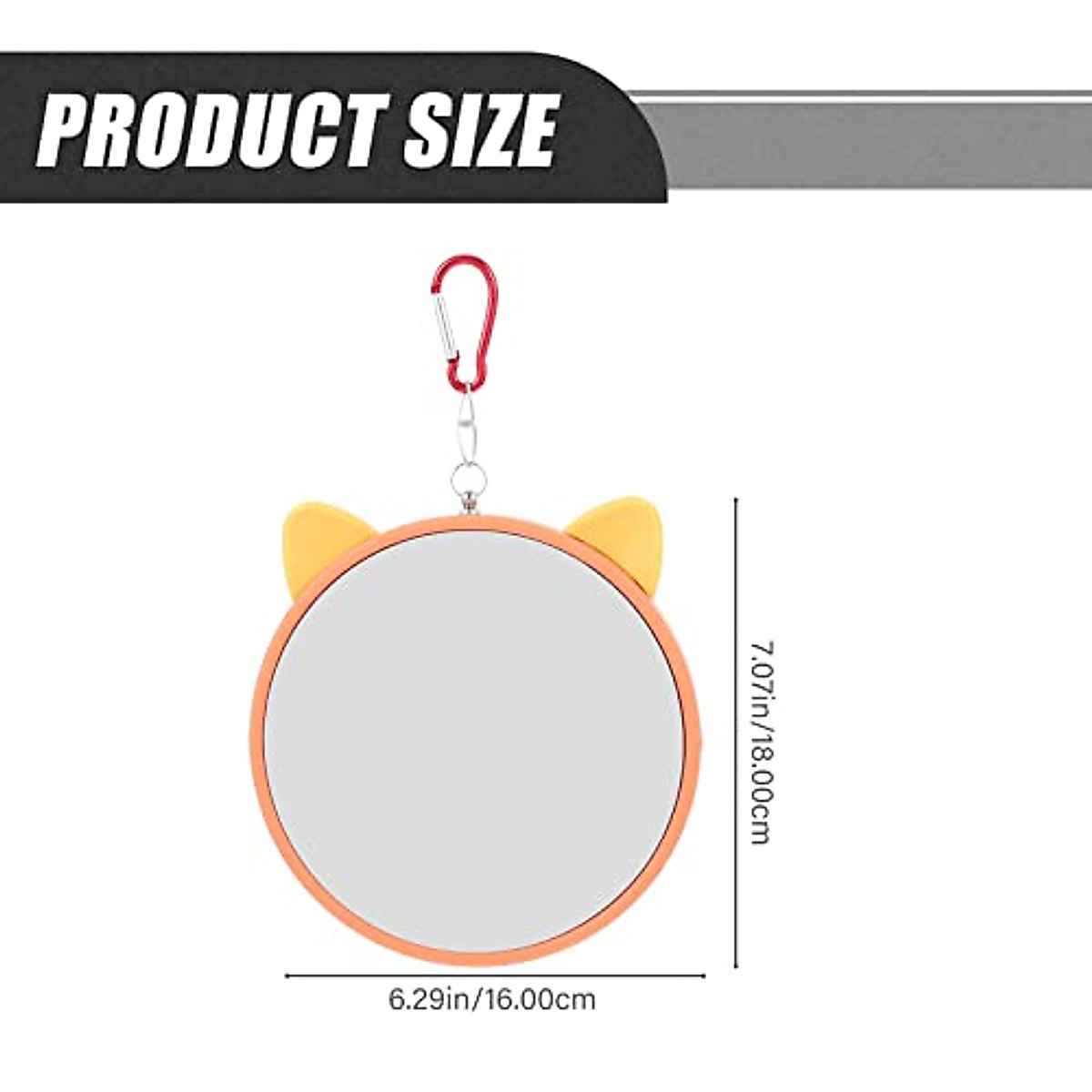 POPETPOP 2Pcs Bird Mirror Parrot Hanging Swing Mirror Toys Bird Interactive Playing Toy for Chicken Cockatiel Parakeets Canaries Budgie Cage Accessories