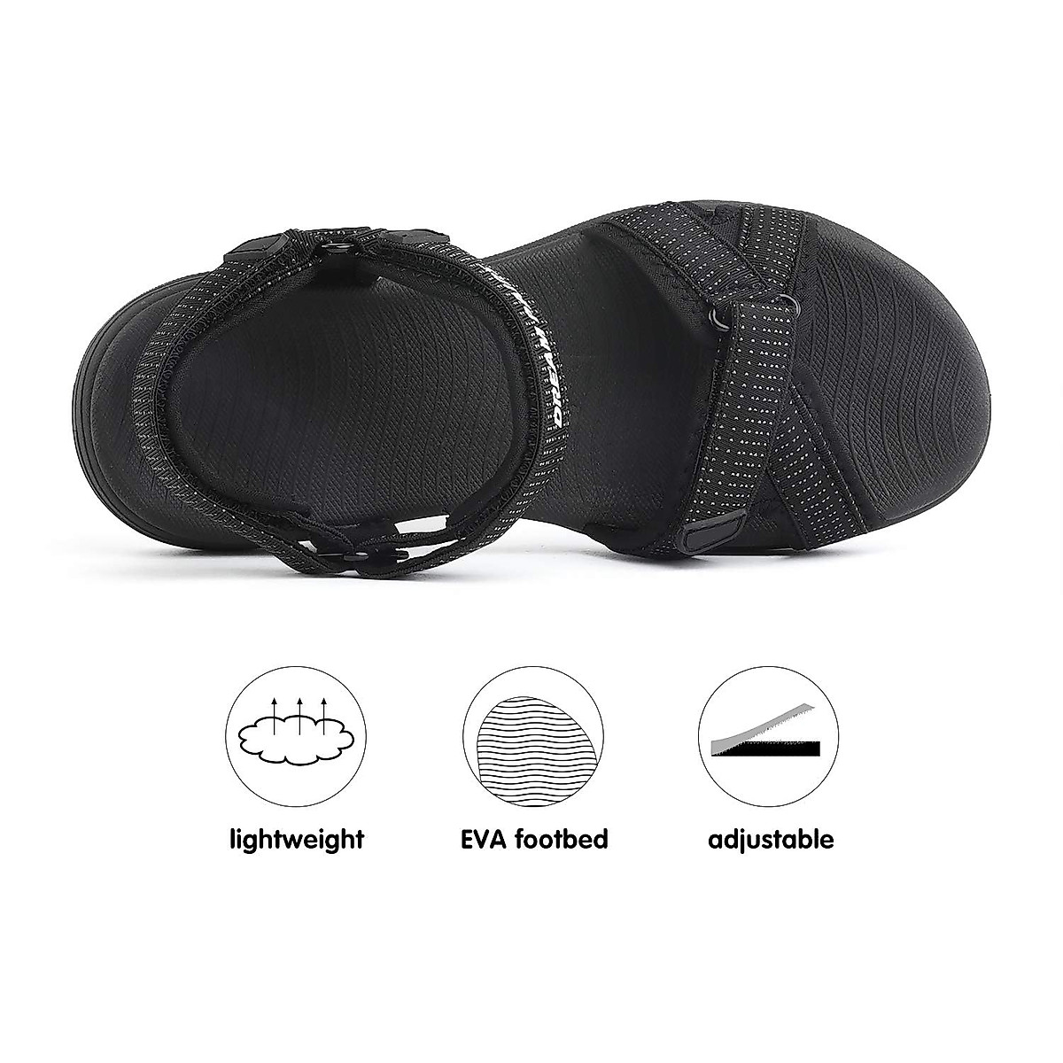 DREAM PAIRS Womens Athletic Sport Sandals Hiking Sandal, Q-black - 10 (QDL19001L)