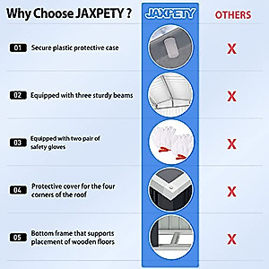 JAXPETY Garden 4.2' x 9.1' Storage Shed, Galvanized Steel Outdoor Storage Shed with Four Vents and Lockable Door, Outdoor Backyard Storage for Lawn Mover, Bike, Garbage Can, Tools