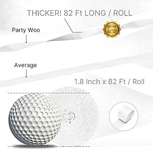 PartyWoo Crepe Paper Streamers 8 Rolls 656ft, Pack of Pearl White Crepe Paper Party Streamers, Crepe Paper for Birthday Decorations, Party Decorations, Wedding Decorations (1.8 Inch x 82 Ft/Roll)