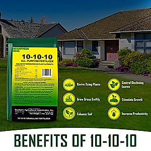 Southern Ag Fertilizer 10-10-10 - All-purpose Granular Fertilizer - organic fertilizer – Fertilizer for vegetable garden & Flowerbed Roses & Large Shrubs and Fruit Trees- Available with Premium Quality Centaurus AZ Gloves-5LB