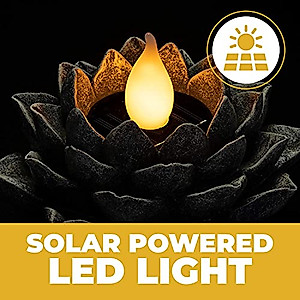 VP Home Lotus Flower Solar Powered LED Outdoor Decor Garden Light Lotus Solar Light for Home, Patio, Yard Solar Lotus Flower Light Outdoor Patio Table Decorations
