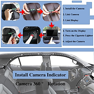 Burstler Baby Car Camera,Back Seat Car Seat Camera With Night Vision,With 4.3'' HD Display Easily Observe The Baby’s Move，Baby Car Mirror With 360° Fixable Camera（Black）