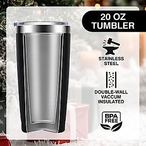 KIKERRO Uncle Gifts from Nephew, Birthday Gift, Valentines Day, Fathers Day Christmas Gifts for Best Uncle Ever, 20oz Stainless Steel Insulated Tumbler, Black