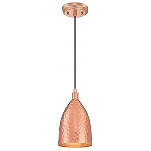 Westinghouse Lighting 6105400 One-Light Indoor Mini Pendant, Hammered Copper Finish, Bronze