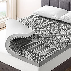 Best Price Mattress 3 Inch 5-Zone Memory Foam Mattress Topper with Bamboo Infusion and Moisture Control, CertiPUR-US Certified, Twin,Grey