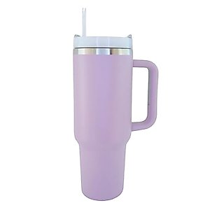40 Oz Tumbler with Lid and Straw, Water Bottle with Lid and Handle, Stainless Steel Water Bottle with Straw and Handle, Insulated Water Tumbler with Handle and Lid, Everyday Use Water Tumbler (Purple)