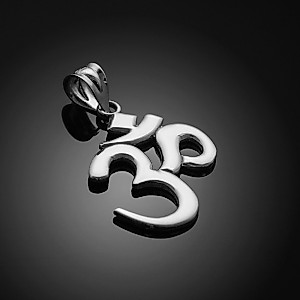 Solid 925 Sterling Silver Hindu Meditation Charm Yoga"Om" (Aum) Pendant