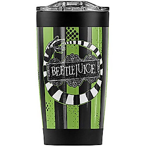 Logovision Beetlejuice Beetle Worm Stainless Steel Tumbler 20 oz Coffee Travel Mug/Cup, Vacuum Insulated & Double Wall with Leakproof Sliding Lid | Great for Hot Drinks and Cold Beverages