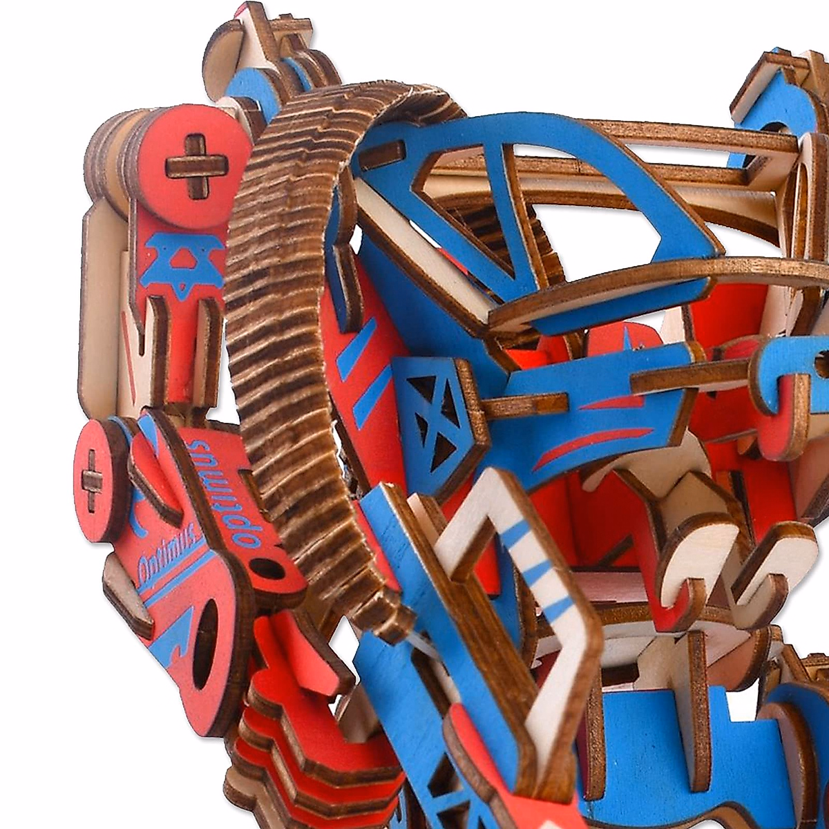 3D Wooden Puzzle DIY Robot Mechanical Armor Model Wood Craft Kit Laser-Cut Kits Engineering Gears Set Assembly