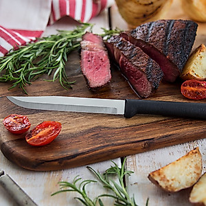 Rada Cutlery Utility Steak Knife Blade With Stainless Steel Resin, Made in the USA, 8-5/8 Inches, Black Handle