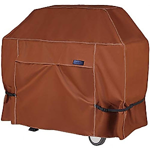 NettyPro Gas BBQ Grill Cover 52 Inch 2-3 Burner 600D Heavy Duty Waterproof Outdoor Barbecue Cover for Weber, Char-Broil, Brinkmann, Nexgrill Grills and More, Brown