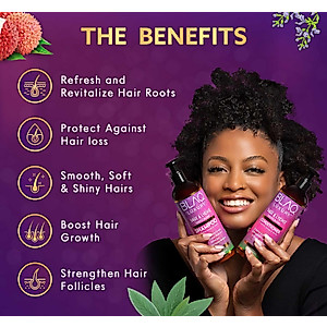 Blaq Luxury Sage & Lychee Repair and Strengthen Shampoo - Infused with Biotin and Nettle - Sulfate-Free Formula for All Hair Types - Promotes Hair Repair, Growth, and Scalp Health - 12 fl oz