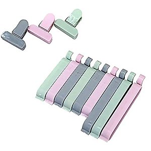 TAMOSH 12 Pcs Sealing Chips Food Bag Storage Clips Colorful for Snack and Tea Bags Sandwich Kitchen Clips Potato Chips Sturdy
