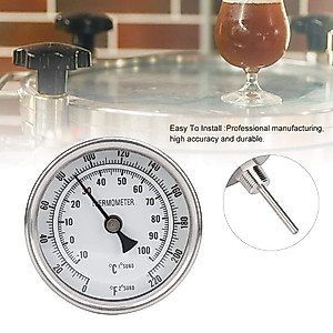 Jeffergarden Thermometer 1/2" NPT Stainless Steel Pot Thermometer Metal Dial Thermometer Kitchen Tool Accessory for Beer