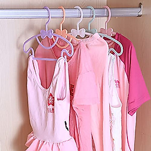 veeyidd Children's Hangers Plasti - 11.6" Size for Baby Kids Infant & Toddler Clothes (5 Colors, 30 Pack)