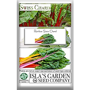 Rainbow Swiss Chard Seeds, 300+ Heirloom Seeds Per Packet, (Isla's Garden Seeds), Non GMO Seeds, Botanical Name: Beta vulgaris subsp. cicla