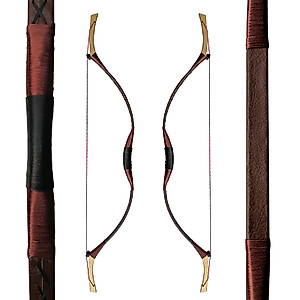 40Lbs/45Lbs/50Lbs Handmade Recurve Bow 52" Attila Mongolian Longbow Chinese for Archery Hunting Horse Riding (35Lbs)