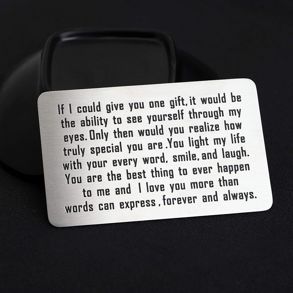 AKTAP Engraved Wallet Insert Boyfriend Birthday Gift Graduation Card Encouragement Gift Deployment Gift Fathers Day Gift For Him (metal wallet card)