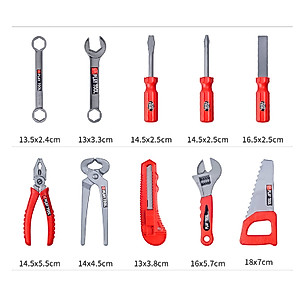 Kids Tool Set, 55 Pcs Kids Tool Set Pretend Play Kids Toys with Tool Box and Electronic Toy Drill, Toy Tools for Toddler Boys Girl Kid Child Ages 3+