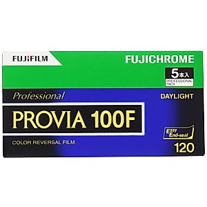 FUJIFILM Fujichrome Provia 100F Professional RDP-III Color Transparency Film (120 Roll Film, 5 Pack)
