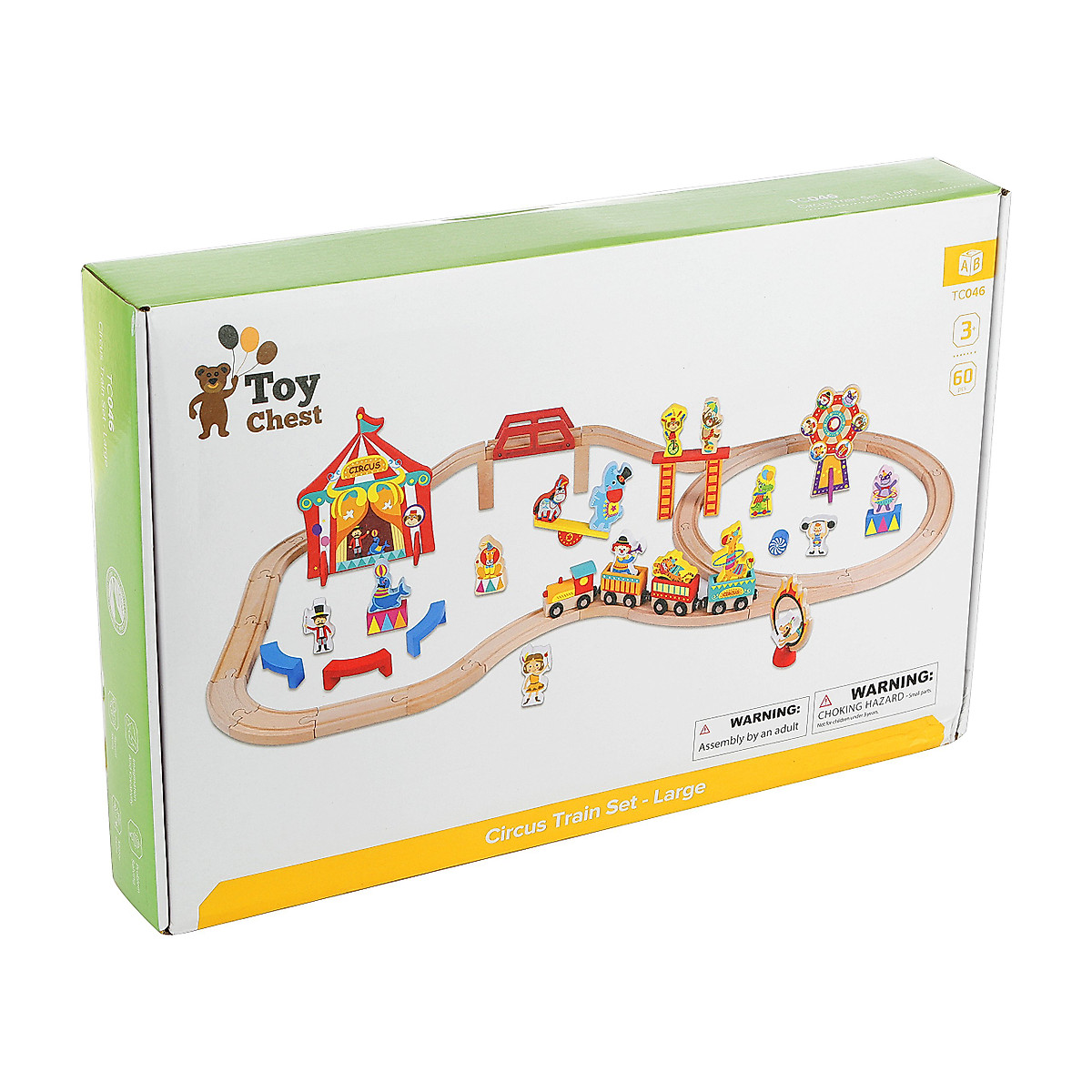 Wooden Train Set Toy Magnetic Trains Cars & Accessories for Toddlers & Kids 3+ Circus Train Set