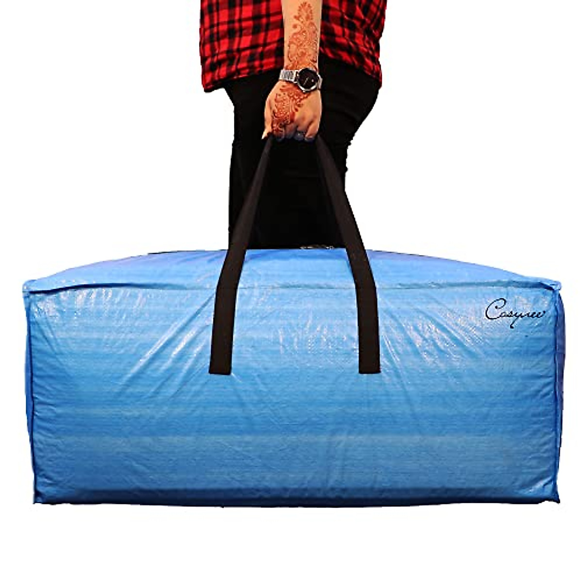 Cosynee 4 Pack Extra Large Moving Bags with Zippers & Carrying Handles, Heavy-Duty Storage Tote for Space Saving Moving Storage College Moving Bags Packing Bags for Moving