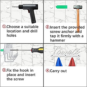 MOCAL Towel Holder Hooks for Bathroom Towel Rack for Wall Mount Over The Door Hangers Outdoor Pool Towel Rack Decor Organizer